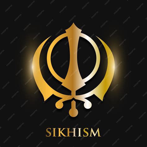 Premium Vector Golden Sikhism Symbol The Khanda