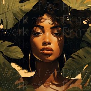 Black Nude Woman Art Prints Exotic Melanin Nature Digital Download