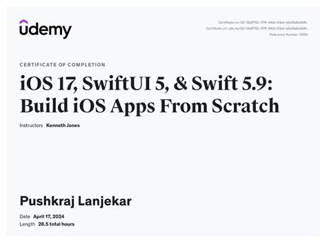 Pushkraj Lanjekar On Linkedin Swiftui Swift Ios Udemy Mobiledevelopers