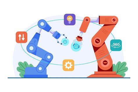 Premium Vector Machine Learning Vector Illustration Industrial Robot