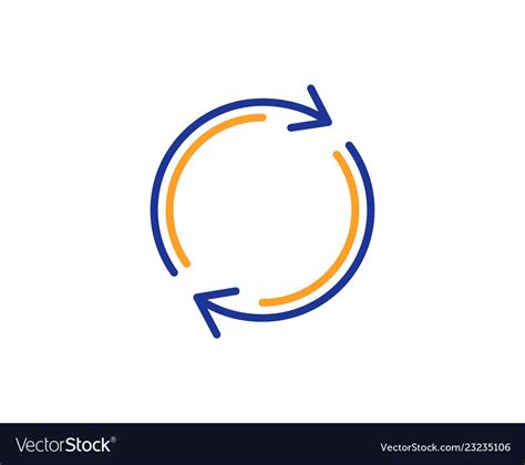 Refresh Line Icon Rotation Arrow Sign Royalty Free Vector
