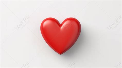 매혹적인 전면 뷰 3d 렌더링 사랑을 상징하는 단일 색상 플랫 하트를 나타내는 단색 흰색 배경 발렌타인 데이 배경 사랑