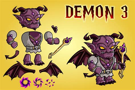 2d Fantasy Demon Character Sprites