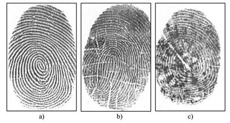 1a A Good Quality Fingerprint B A Medium Quality Fingerprint Image C