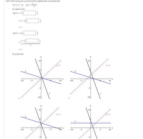 Solved Verify That Fand G Are Inverse Functions Chegg