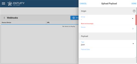 How Do I Upload Or Delete A Webhook Payload Entuity