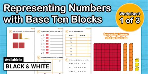 Worksheet 1 Representing Numbers With Base Ten Blocks