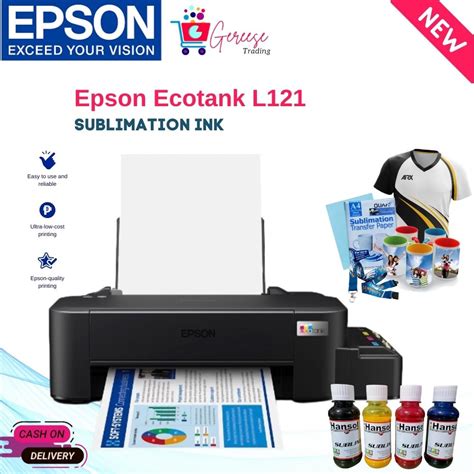 Epson L121 Ink Tank Printer With Hansol Sublimation Ink 100ml Cmyk Brand New Continuous Ink
