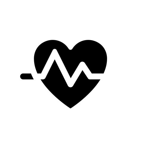 Cardiogram Black Glyph Ui Icon Heart Rate Measurement Medical Checkup User Interface Design