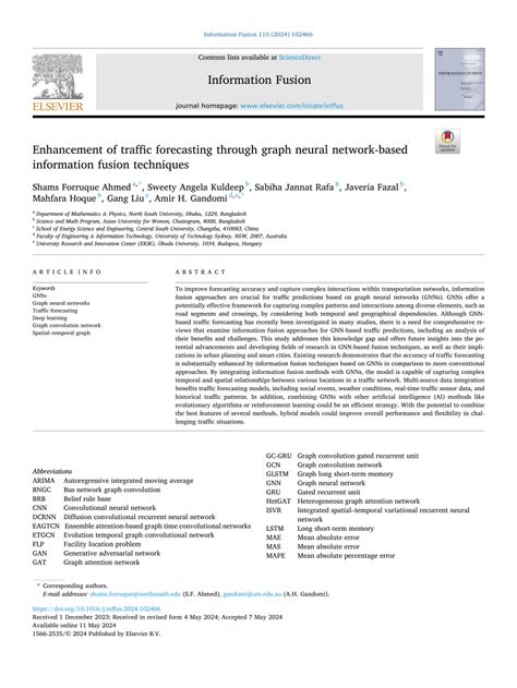 pdf enhancement of traffic forecasting through graph neural network