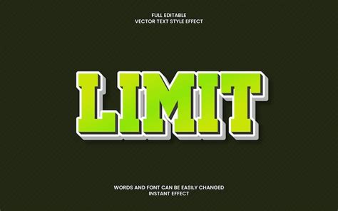Premium Vector Limit Text Effect