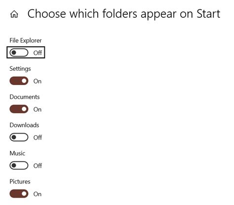 Start Menu List Settings Windows Forums