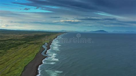 Beach With Black Sand And Volcano Stock Footage Video Of Russia Rock