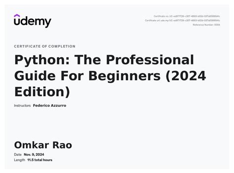 Omkar Rao On Linkedin Successfully Completed The Course Python The Professional Guide For