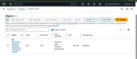 Aws Cloudcomputing S3versioning Datamanagement Amazons3 Kiruthick Saran D