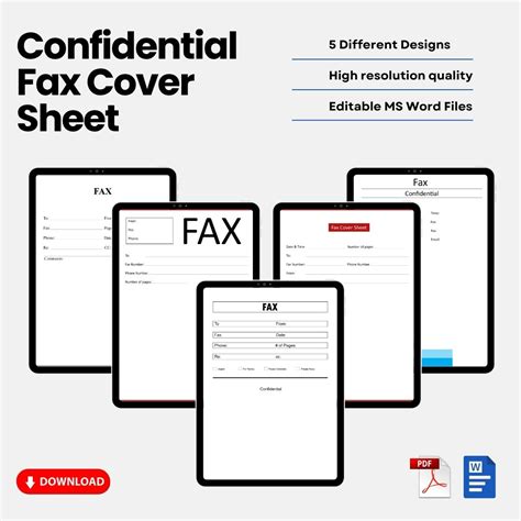 Confidential Fax Cover Sheet Printable Pdf And Editable Word