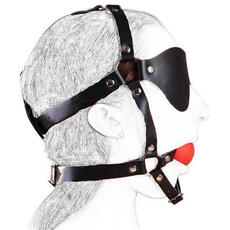 Muzzle Ball Gag Blindfold Harness Sissy Panty Shop