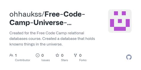 Github Ohhaukssfree Code Camp Universe Database Created For The