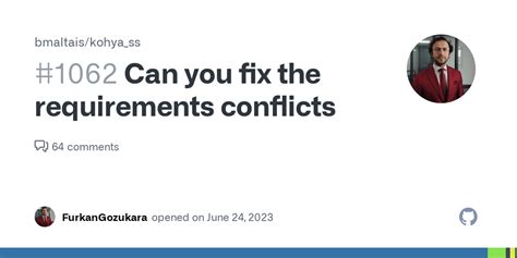 Can You Fix The Requirements Conflicts Issue 1062 Bmaltais Kohya