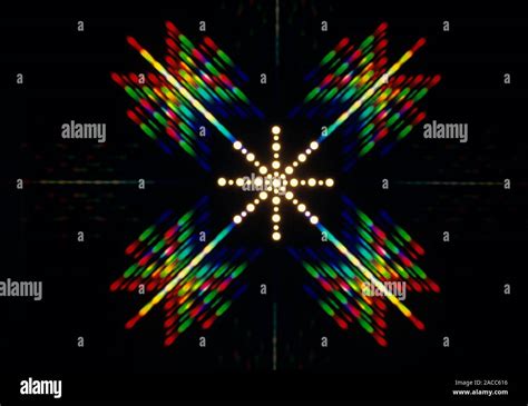 Diffraction Grating Pattern Produced From A Diffraction Grating Placed Over A Camera Lens A
