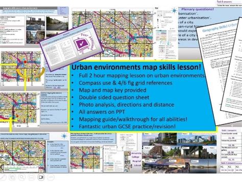 Gcse Ks4 Geography Urban Environments Cities Map Skills Lesson Fits