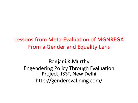Lessons From Meta Evaluation Of Mgnrega From A Gender And Equality Lens
