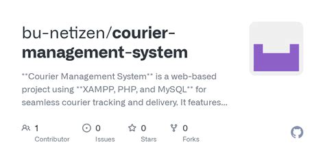 GitHub Bu Netizen Courier Management System Courier Management System Is A Web Based
