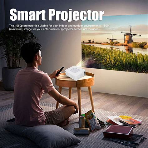 Buy Luqeeg 1080P Projector WiFi Mini Projector 6000lux Smart Movie Projector Video Projector