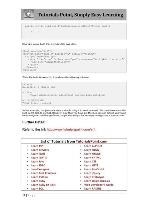 Java Ant Tutorial Pdf