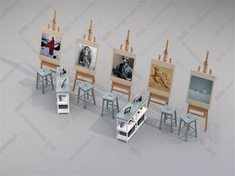 现代画板画架模型SU模型下载 ID 101861995 建E室内设计网