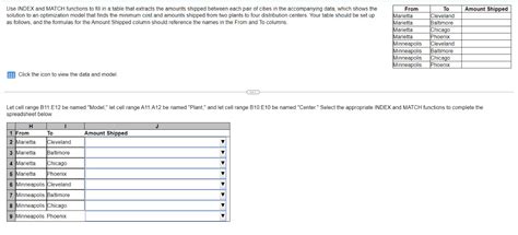 Solved Use Index And Match Functions To Fill In Solutioninn