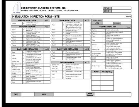 Quality Control Form Template