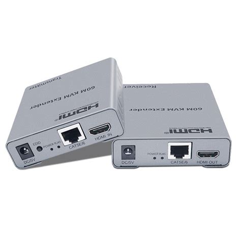 60M USB KVM HDMI Extender Over Cat5E Cat6 RJ45 Ethernet Cable 1080P HDMI USB Extender
