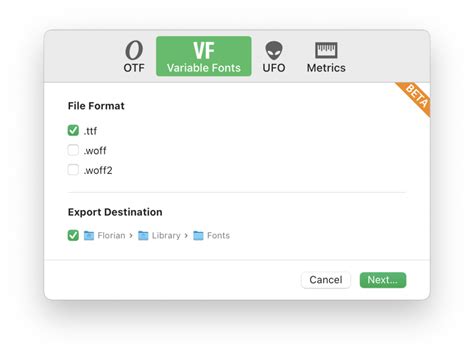 exporting font files — glyphs handbook