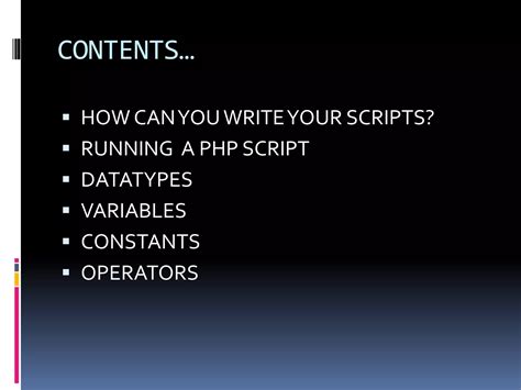 Basics Of Php Ppt