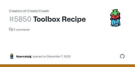 Toolbox Recipe · Issue 5850 · Creators Of Createcreate · Github