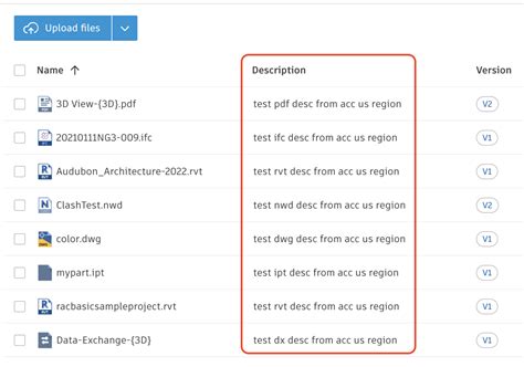 Fetch Description Attribute Of File Item Of Acc And Bim360 Autodesk