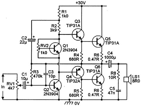Class Ab Amplifier Circuit Diagram