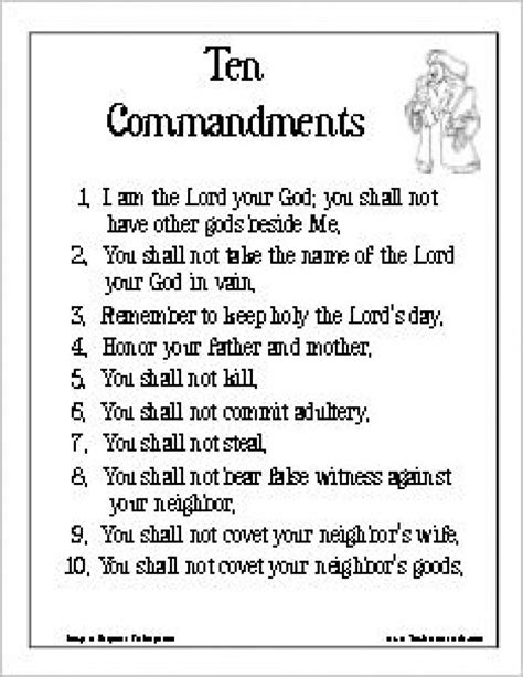 Free Catholic Ten Commandments Printable