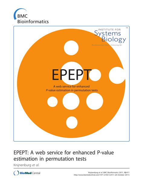 Pdf Epept A Web Service For Enhanced P Value Estimation In Permutation Tests