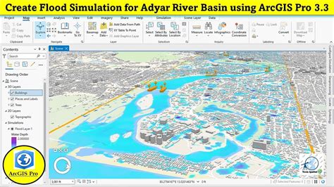 Create And Export Flood Simulation For Adyar River Basin Using Arcgis Pro 33 Youtube