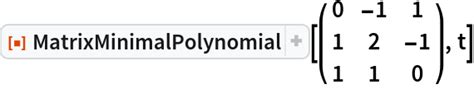 Matrixminimalpolynomial Wolfram Function Repository
