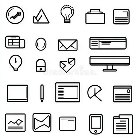 Vector Line Icons Set For Web Design And Mobile Applications Set Of Vector Illustration Stock