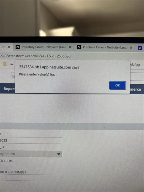 vendor return r netsuite