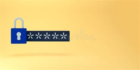3d Lock And Password Field Password Protected Secure Login Concept