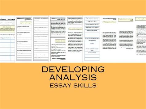 Essay Skills Developing Analysis Activities Teaching Resources