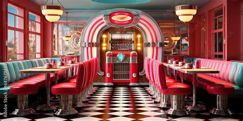 Retro Vintage Diner Restaurant Interior Design Stylish Old Fashioned