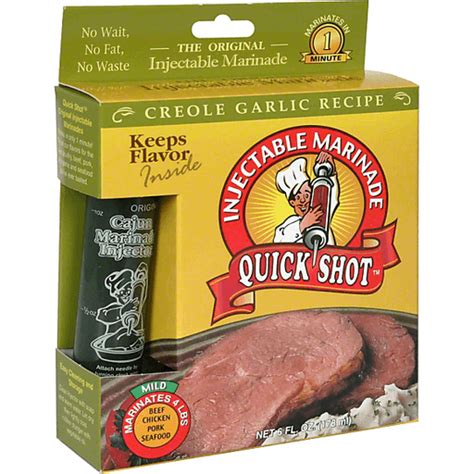 Cajun Injector Quick Shot Injectable Marinade Creole Garlic Mild