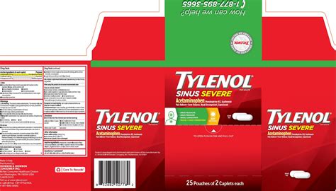 Tylenol Sinus Severe Acetaminophen Guaifenesin Phenylephrine