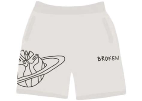 Broken Planet Outer Space Shorts White Mens Us